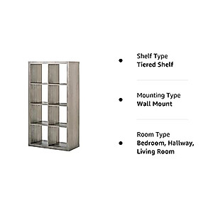 Better Homes and Gardens 8 Cube Storage Organizer, Multiple Colors Rustic Grey