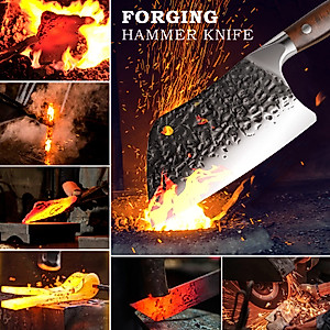 Hong Won Meat Cleaver,Butcher knife,Chop knife,Ultra Sharp Chef knife,High carbon stainless steel knife
