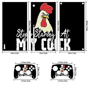 Xbox series X console and controller skins Chicken Rooster Stop Staring At My Cock Vinyl skin decal sticker cover packaging(Xbox seriesX)