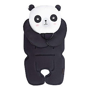 BabyMoor Baby Cooling Pad - Bear Liner Seat Pad for Car, Multifunctional Seat Stroller Insert, Breathable Pillow Head Rest, Black