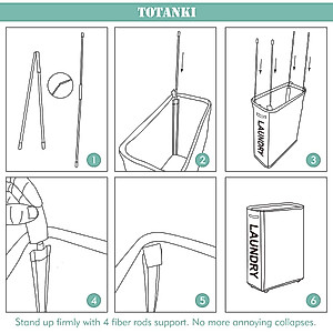 TOTANKI 25" Rolling Slim Laundry Basket on Wheels, Foldable Laundry Hamper with Handle, Collapsible Laundry Sorter and Organizer, Tall Storage Basket Bin (Light Blue)