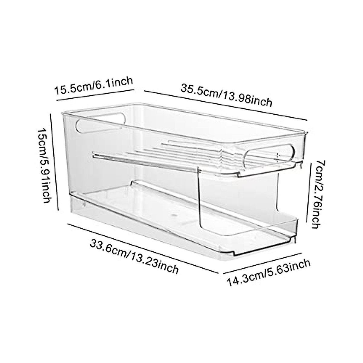 Rolling Can Organizers for Pantry, Soda Can Organizer for Refrigerator,Transparent Can Dispenser for Beer Soda Drink Organizer for Fridge Pantry