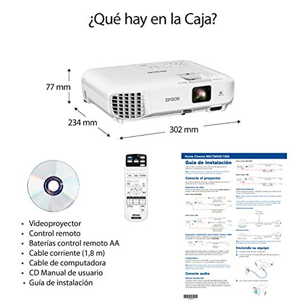 Epson Home Cinema 760HD 3,300 lumens color brightness (color light output) 3,300 lumens white brightness (white light output) HDMI built-in speakers 3LCD projector