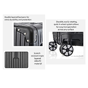 Carry On Luggage Suitcase with Wheels 2-Piece Luggage Sets 20" Carry-On and 14" Small Bag Lightweight Carrying Bag Potable Make up Travel Case - Ivory