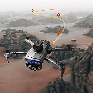 Drone with Camera, Drone With 4K HD Fpv Camera Remote Control Toys Gifts For Boys Girls, Toy Easy to Play, With Altitude Hold Headless Mode One Key Start Speed, 3D Flip (Black)