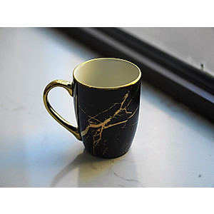 Set of Golden Marble White and black coffee mug ceramic tea cup for men women Christmas gift Perfect for Coffee, Cappuccino, Tea, (WHITE & BLACK)