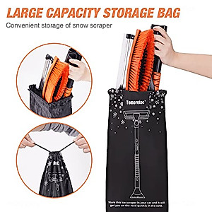 Tomorotec 3-in-1 Ice Scraper, Snow Brush and Squeegee, 39" Extendable Aluminum Alloy Handle 180° Pivoting Snow Scraper for Car Anti-Scratch Silicone Brush Ice Scraper for Car Windshield Window SUV