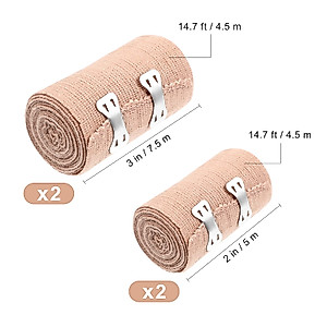 EXCEART 4pcs Sports Injury Bandaides for Legs Ace Compression Wraps for Legs Patch Ankle Wrap Tape Crepe Stiff Stretch Strong Compression Wrap Kit