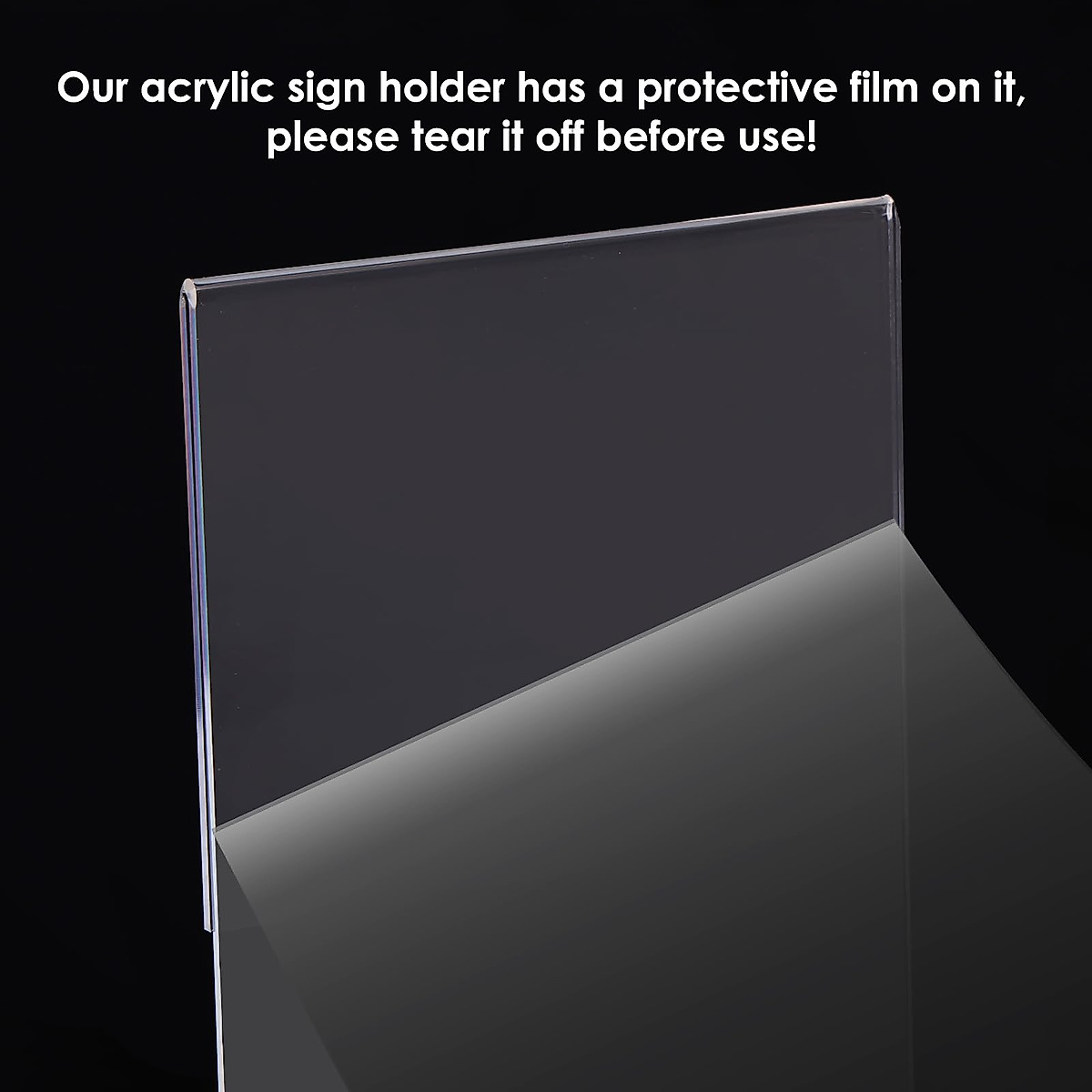 EOOUT Acrylic Sign Holder 4x6 Inches, 16 Pack Plastic Flyer Display Holder, Slant Back Clear Paper, Document Menu Table Transparent Stand for Office, Store, Restaurant