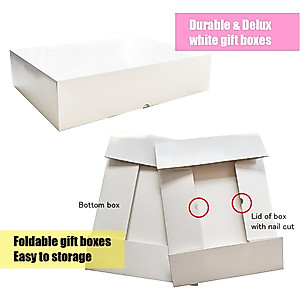 12 Packs Extra Large Gift Boxes with Lids for Presents, 17x11x4 Inch White Clothing Boxes for Wrapping Gifts, Blanket, Robes, Shirts, Sweater, XL Cardboard White Boxes Bulk for Christmas, Birthday - Cajas Para Regalos