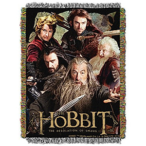 Northwest Warner Brothers The Hobbit, Fighting Company Woven Tapestry Throw Blanket, 48" x 60", Multi Color