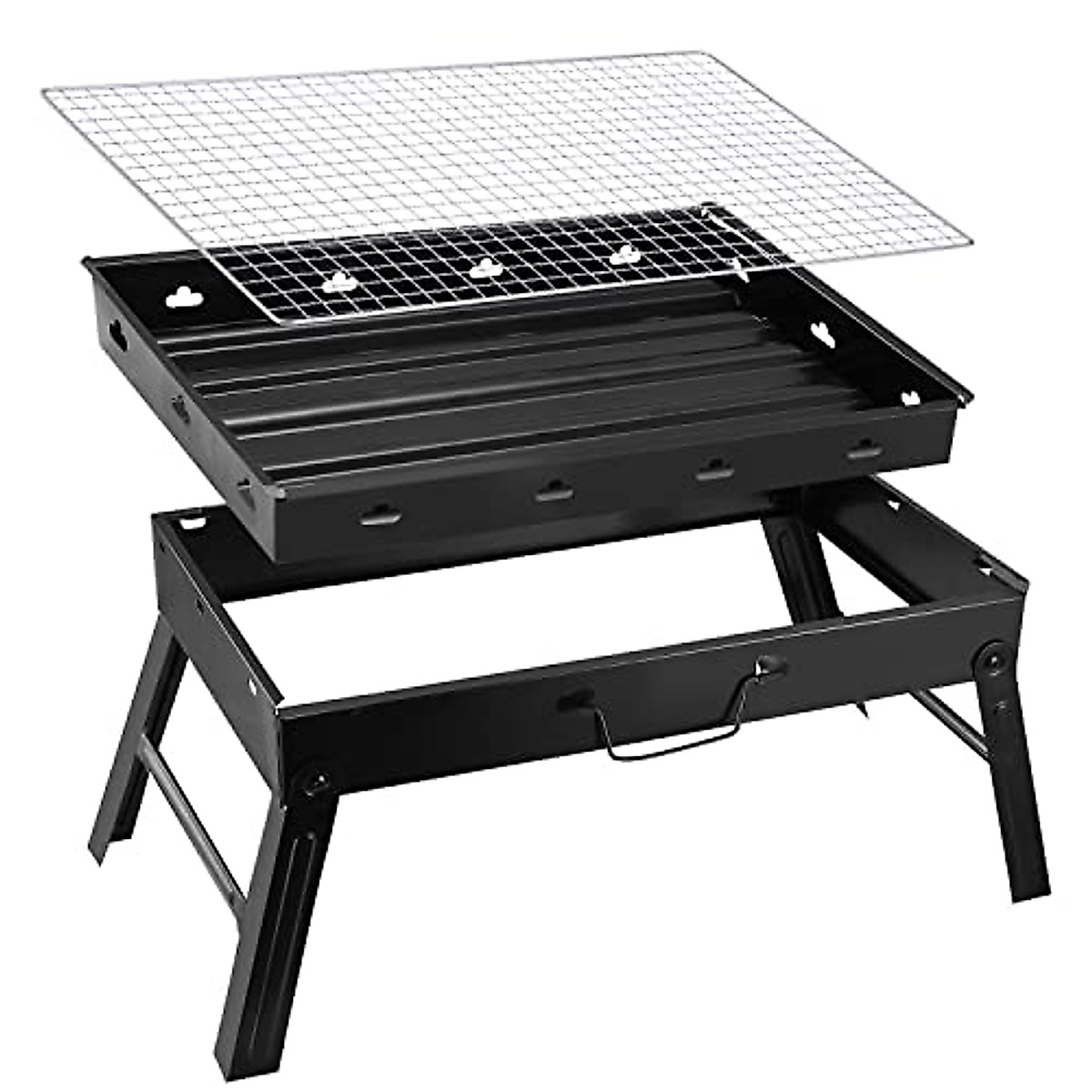 Portable Charcoal Grill, BBQ Small Foldable Barbecue Charcoal Grill for Outdoor Cooking Camping Picnics 17' x 11' x 10'