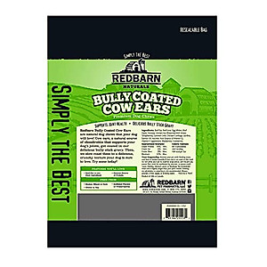 Redbarn All-Natural Bully Coated Cow Ears Chews for Dogs - Premium Crunchy Dental Treats with Chondroitin for Joint Health - Made in USA with No Artificial Ingredients - 4.2 oz Bag