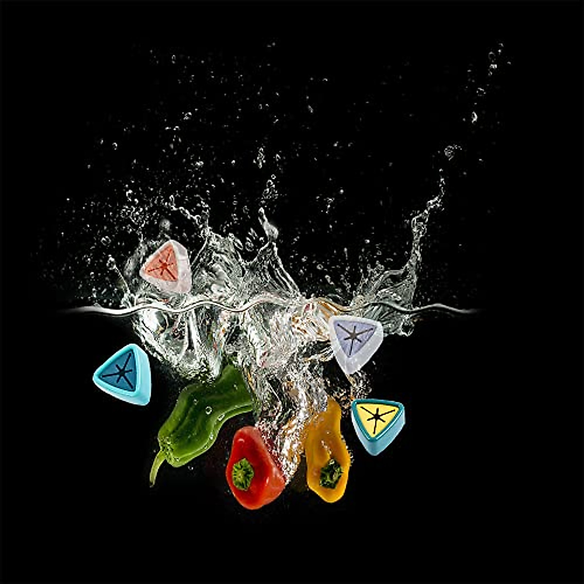 PJMNYFR 4 Pack Kitchen Towel Hooks+1Pack Sponge Cleaning Brush, Self Adhesive Wall Mount Push in Hook, Rag Dish Cloths Holders for Home Cabinet Bathroom, Blue,Green,White, 1.97IN×1.97IN×0.87IN