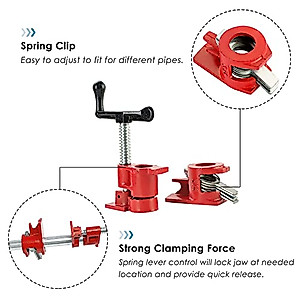 FLK Tech 4 Pack 3/4” Wood Gluing Pipe Clamp Set Heavy Duty