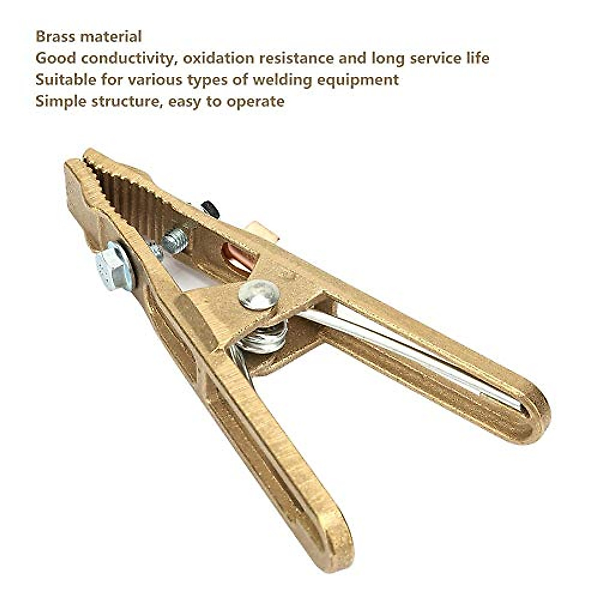 260/300/500A Brass A-shape Ground Welding Earth Clamp Welder Earth Ground Cable Copper Grip Clip Clamp for Welding Machine (260A)