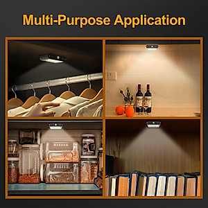 MtSofy Motion Sensor Light Indoor - Under Cabinet Lights Wireless | USB Rechargeable 1800ma Closet Light - LED Night Light for Kitchen, Wardrobe, Stairway, Hallway, Garage - 1 Pack, Dark Gray