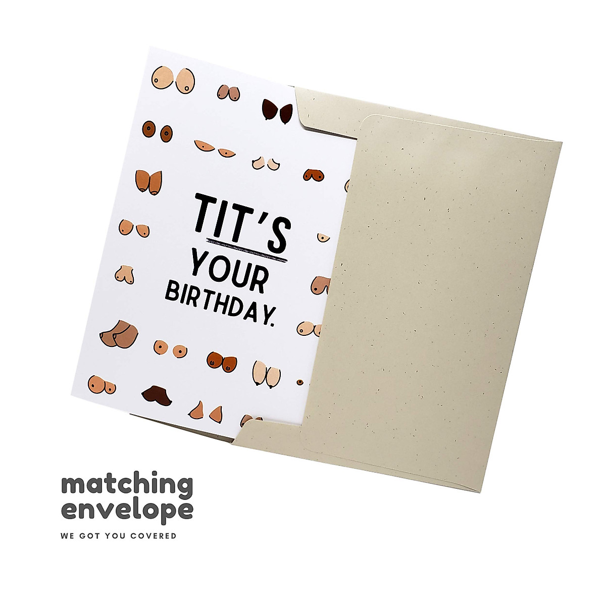 Sleazy Greetings Funny Birthday Card For Women or Men | Cheeky Boob Card For Him Her | Dirty Adult Friend Bday Card with Envelope | Tit's Your Birthday