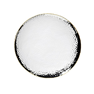 Godinger 14" Round Platter Hammered with Gold Border