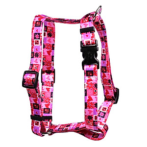 Yellow Dog Design Valentines Blocks Roman Style H Dog Harness-X-Small-3/8 and fits Chest 8 to 14"