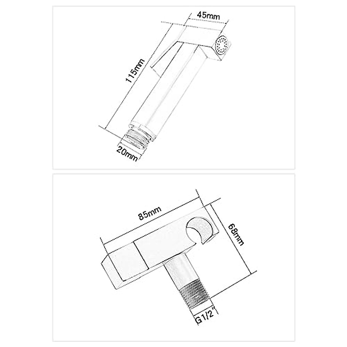 ifgswopq Bidet Sprayer Kit for Toilet,Bidet Sprayer for Toilet from Shower,Bidet Sprayer with Hose,Copper Toilet Spray Companion Set,Chrome (Chrome)