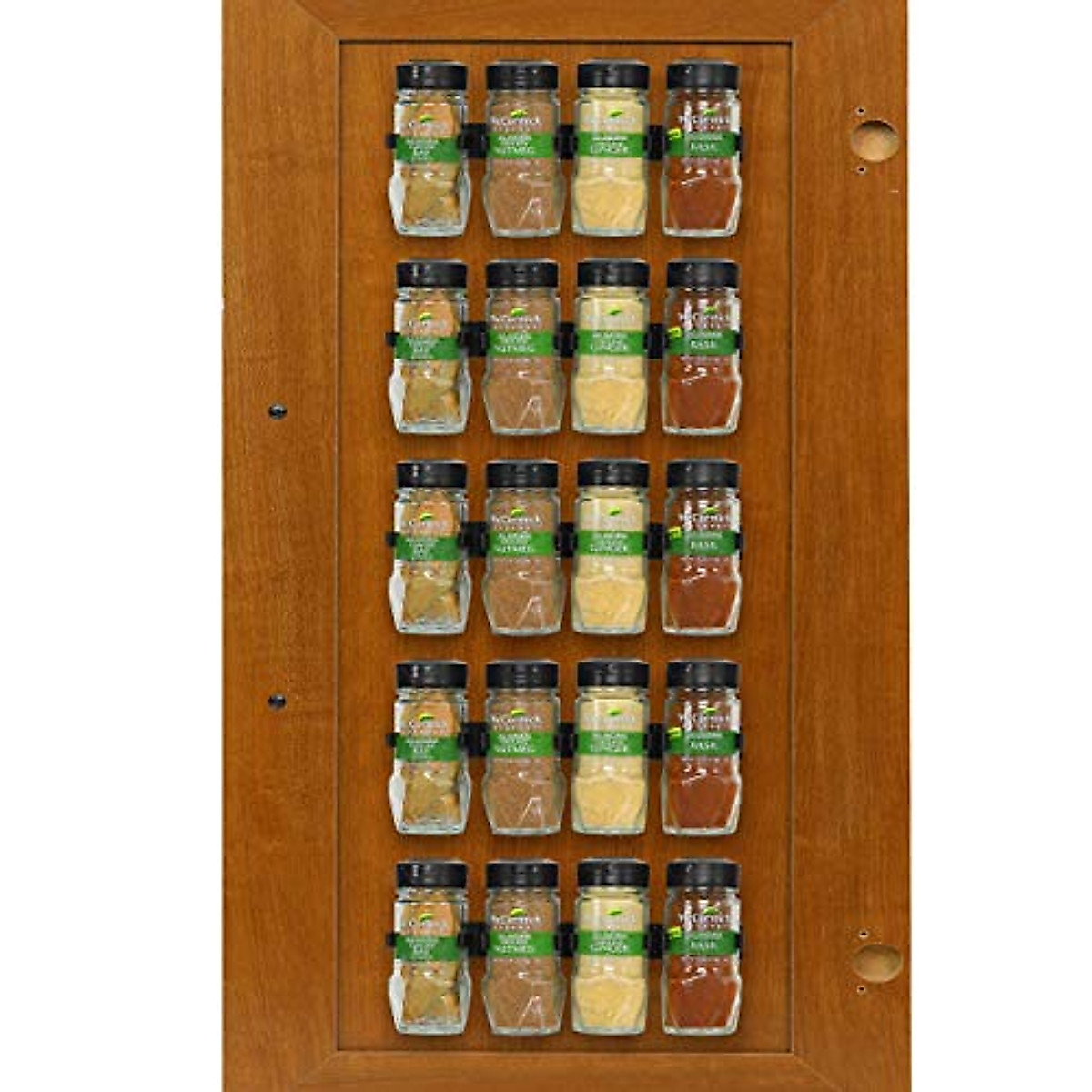 SimpleHouseware 20 Spice Gripper Clips Strips Spice Accessories Spice Organizer- 4 Strips, Holds 20 Jars, Black