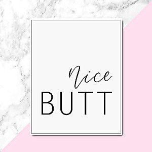 Bathroom Print, Nice Butt, Funny Bathroom Art, Bathroom Wall Decor, Nice Butt Print, Funny Bathroom Sign, 8 x 10 Inches Unframed