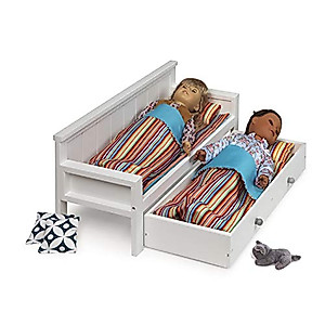 Badger Basket Toy Doll Sofa and Daybed Combo with Trundle Bed for 18 inch Dolls - White/Multi