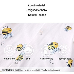 pureborn Baby Boys Girls Short Sleeve Cute Romper Summer One-Piece Outfits Cartoon Bees 0-3 Months