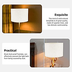 BESPORTBLE Lamp Shades, Small Lampshades 7.9 Top, Drum Lampshades, Natural White Linen Lampshades Hand Crafted Shades Replacement for Table Lamp, Floor Lamp