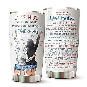 YANBI Work Bestie Tumbler For Women - Gifts For Best Friend Women - Gifts for Women Bestie - Bestie Cup - To My Work Bestie Tumbler - Bestie Mug - Gifts For Friend Female