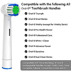 Replacement Toothbrush Heads Compatible with Oral-B Braun, 20 Pcs Professional Electric Toothbrush Heads Brush Heads for Oral B Replacement Heads Refill Pro 500/1000/1500/3000/3757/5000/7000/7500/8000