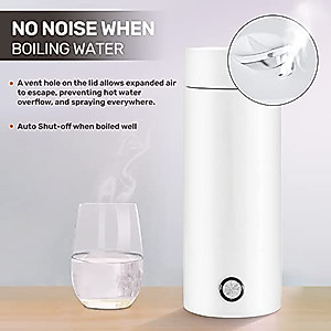 400ml Portable Electric Kettle and Water Cup, Suitable for Milk, Coffee, Water and Tea, Stainless Steel Bottle, Automatic Shut off and Dry Protection Travel Kettle