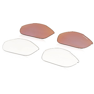 Tifosi Womens Wisp T-I905 Dual lens Sunglasses,Crystal Brown Frame/Brown Gradient, Ac Red, and Clear Lens,One Size