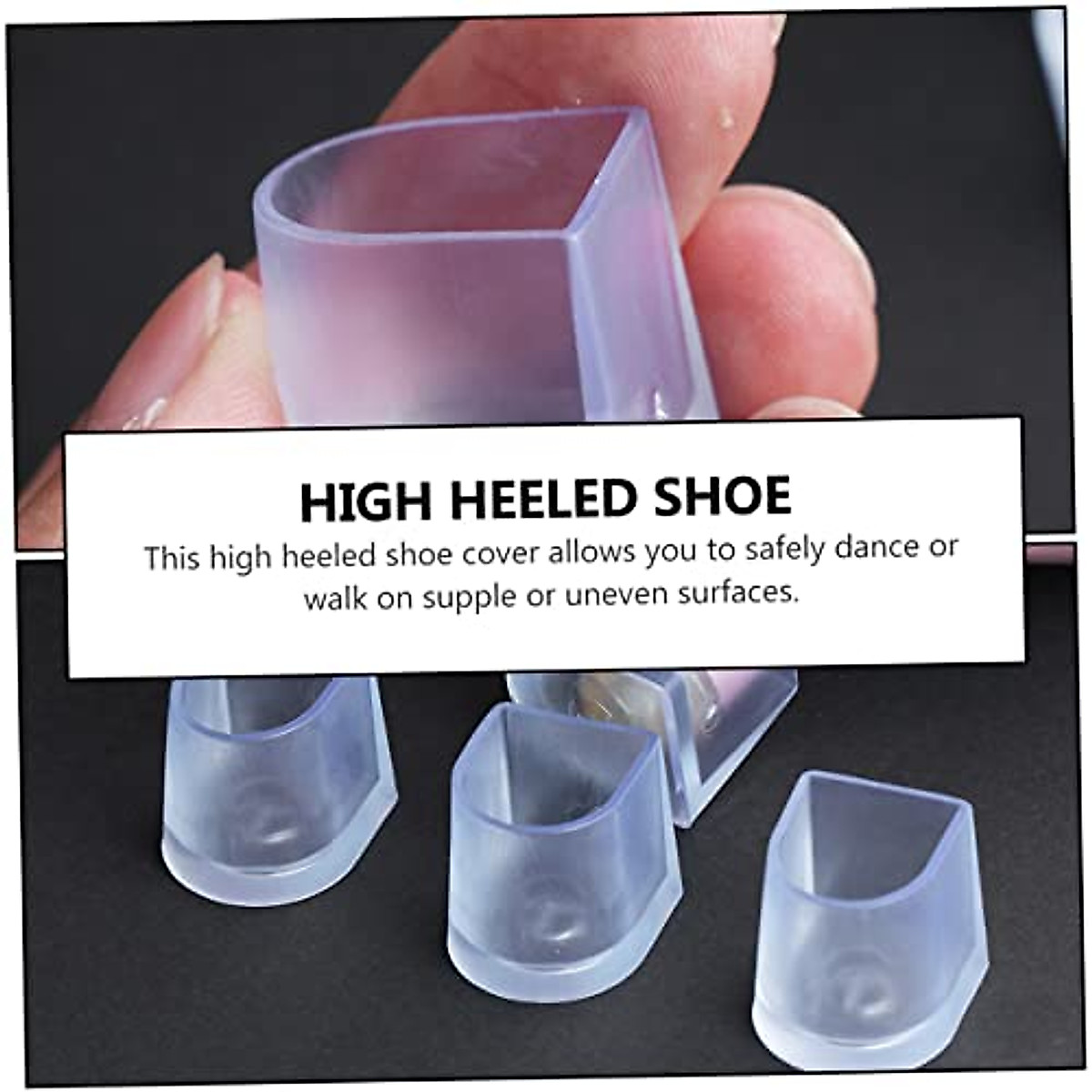 High Heel Chair Latin Heel Cover 16pcs Heel Repair Covers Antislip High Heel Pads High Heel Shoe Caps PVC Bagged Transparent Protection Plug Heel Protective Covers Dance Heel Cover