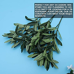 Artificial Olive Branch Greenery Leaves Stem Fake Plant Olive Tree Branches Photography Props for Office Wedding Greenery Decorations