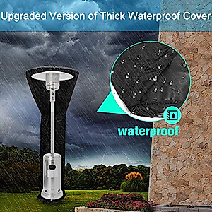 Patio Heater Cover Upgraded Outdoor Waterproof Standup Round Patio Heater Covers Dustproof,Wind-Resistant, Sunlight-Resistant,Snow-Resistant,with Zipper and Storage Bag (89'' H x 33" D x 19" B)