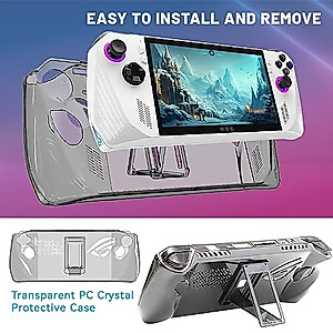 LUPAPA Clear Protective Case for Rog Ally with Kickstand, Transparent PC Crystal Protective case,Accessories for Rog Ally