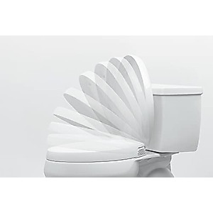 KOHLER 5588-0 Purefresh Elongated Nightlight, Grip-Tight Bumpers, Quiet-Close Release Hinges, Quick-Attach Hardware, No Slam Toilet Seat, White