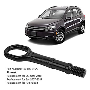 Car Tow Hook, Universal Metal Racing Towing Tow Hook, 1T0 805 615A Compatible with CC 2009-2018 Eos 2007-2017 R32 Rabbit 2006-2014, Bumper Trailer Ring