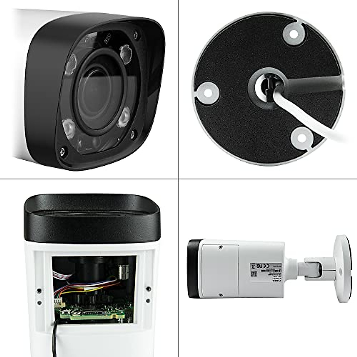 HITOSINO 4MP Bullet PoE IP Camera Outdoor, F1.4 5X 2.7-13.5mm Varifocal Bullet PoE Camera, Starlight Sensor, 196ft Night Vision, 128GB SD Card Slot, IP67