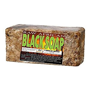 Premium African Black Soap - Pure 1 pound Bulk. Raw Organic Soap for Acne, Dry Skin, Rashes, Burns, Scar Removal, Face & Body Wash, From Ghana West Africa - Authentic African Moisturizer