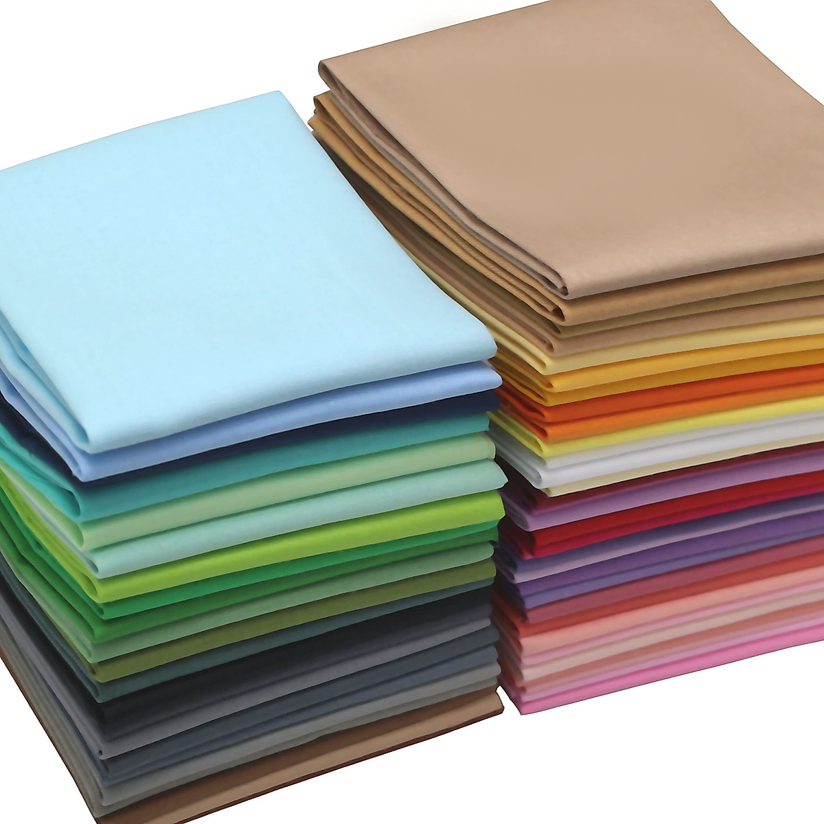 OZXCHIXU 54Pcs Solid Color Fabric Cotton Fat Quarters 9.8''x9.8'' Squares Fabric Bundles for DIY Sewing Scrapbooking Quilting Craft Patchwork, DIY Craft, Scrapbooking Cloth, Assorted Color