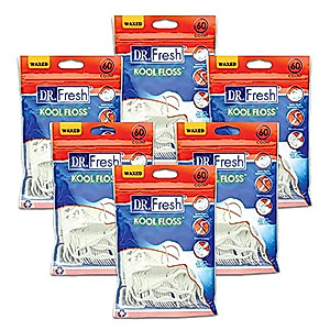 Dr. Fresh Kool Floss Picks 60 Count (6 Packs, 360 Counts)