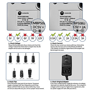 BOLWEO Universal 5v 2a Power Supply Adapter,AC to DC Adapter with 7 Tips Connector DC Plugs Adapter for TV Box, Security Camera, LED Strip Lights, Audio/Video and More 5v Household Electronic Devices