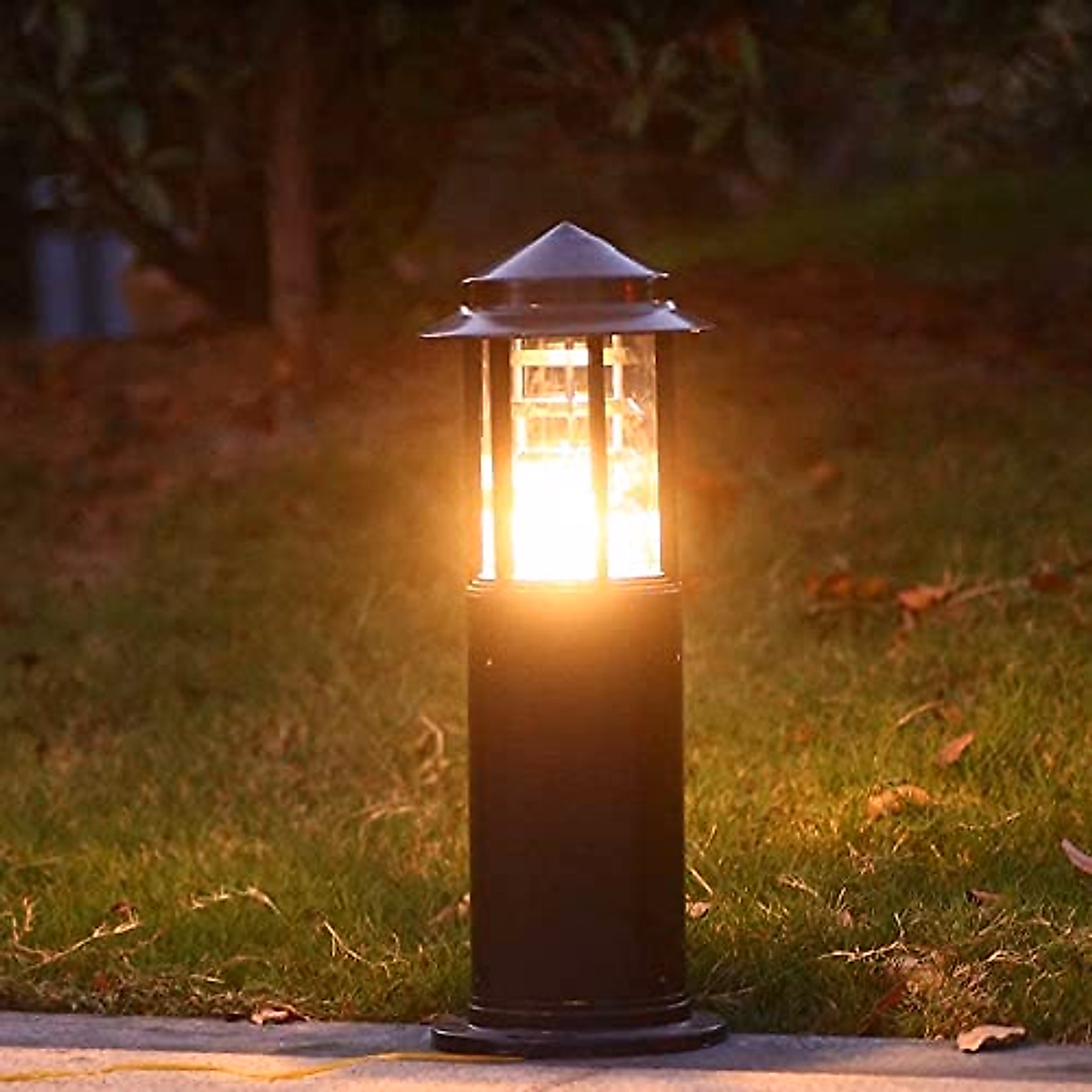 Black E27 Acrylic Lampshade Lawn Garden Outdoor Floor Lamp IP42 Waterproof Aluminum Metal Courtyard Community Column Street Light Path Courtyard Villa Park Landscape Pillar Post Lamp