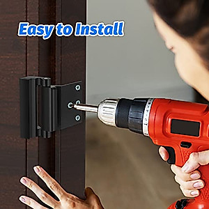 DUOSI Childproof Door Reinforcement Lock, Home Security Door Lock with 8 Screws, 3 Inch Stop Withstand 800 lbs for Inward Swinging Door, Upgrade Night Lock to Defend Your Home (Black)