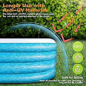 SOARRUCY 10FT Inflatable Swimming Pools for Kids and Adults - Piscinas para Adultos,Kid Pool, Inflatable Pool for Toddlers, Family,Outdoor, Backyard ,Garden,Summer Water Party