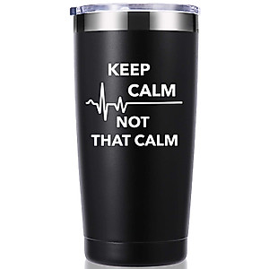 momocici Keep Calm Not That Calm 20 OZ Tumbler.Thank You Appreciation Doctor Nurse Gifts.Birthday,Christmas,Medical Nursing Graduation Gifts for Doctor,Nurse,Medical Worker Travel Mug(Black)