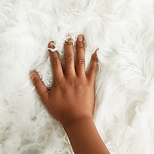 Juvale Soft Faux Sheepskin Fur Throw Rug, 2x6 Feet Shaggy Non-Slip Mat Runner (White)